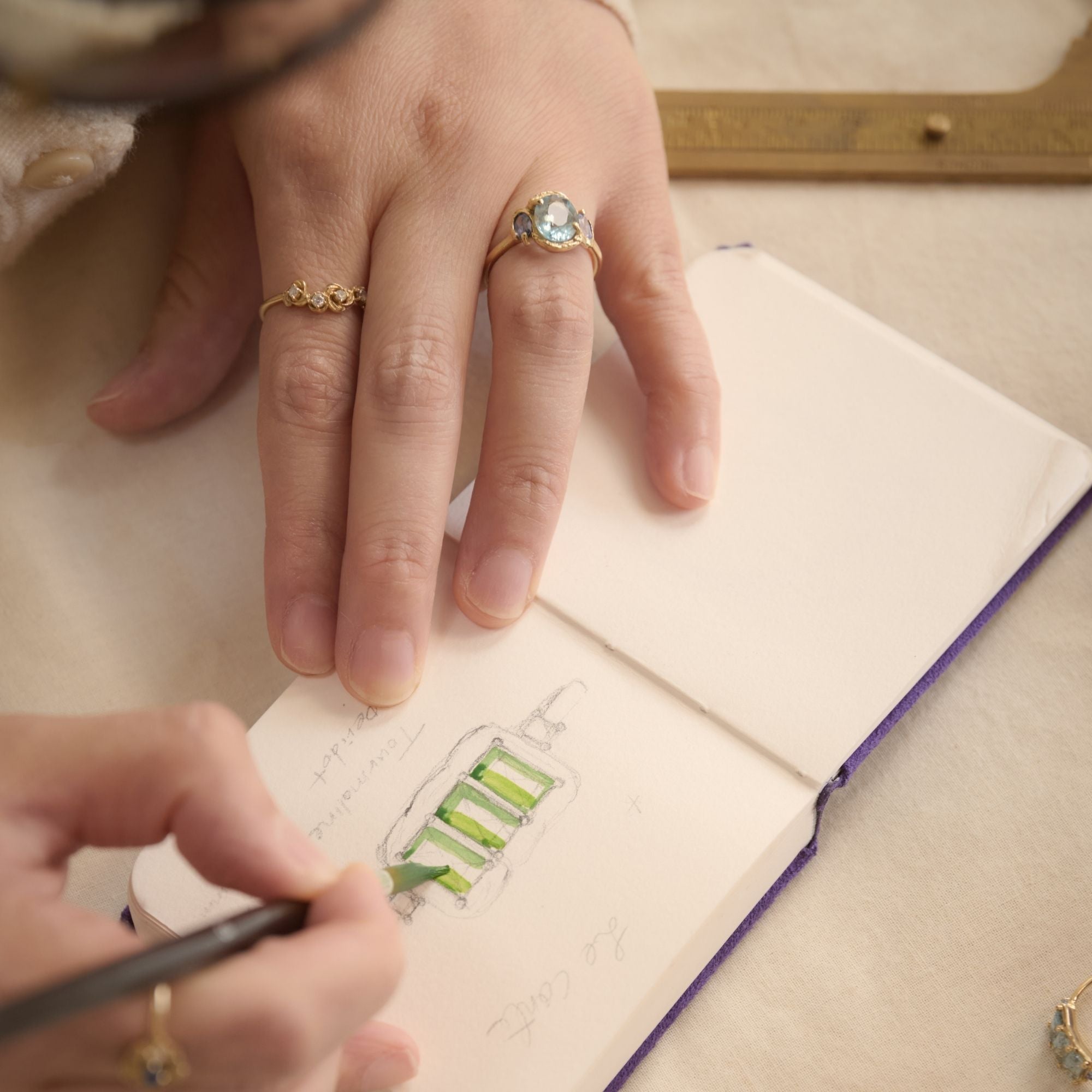 14K Solid Gold Moonstone Engagement Ring – Aurora Bloom by Le Conte – Le Conte